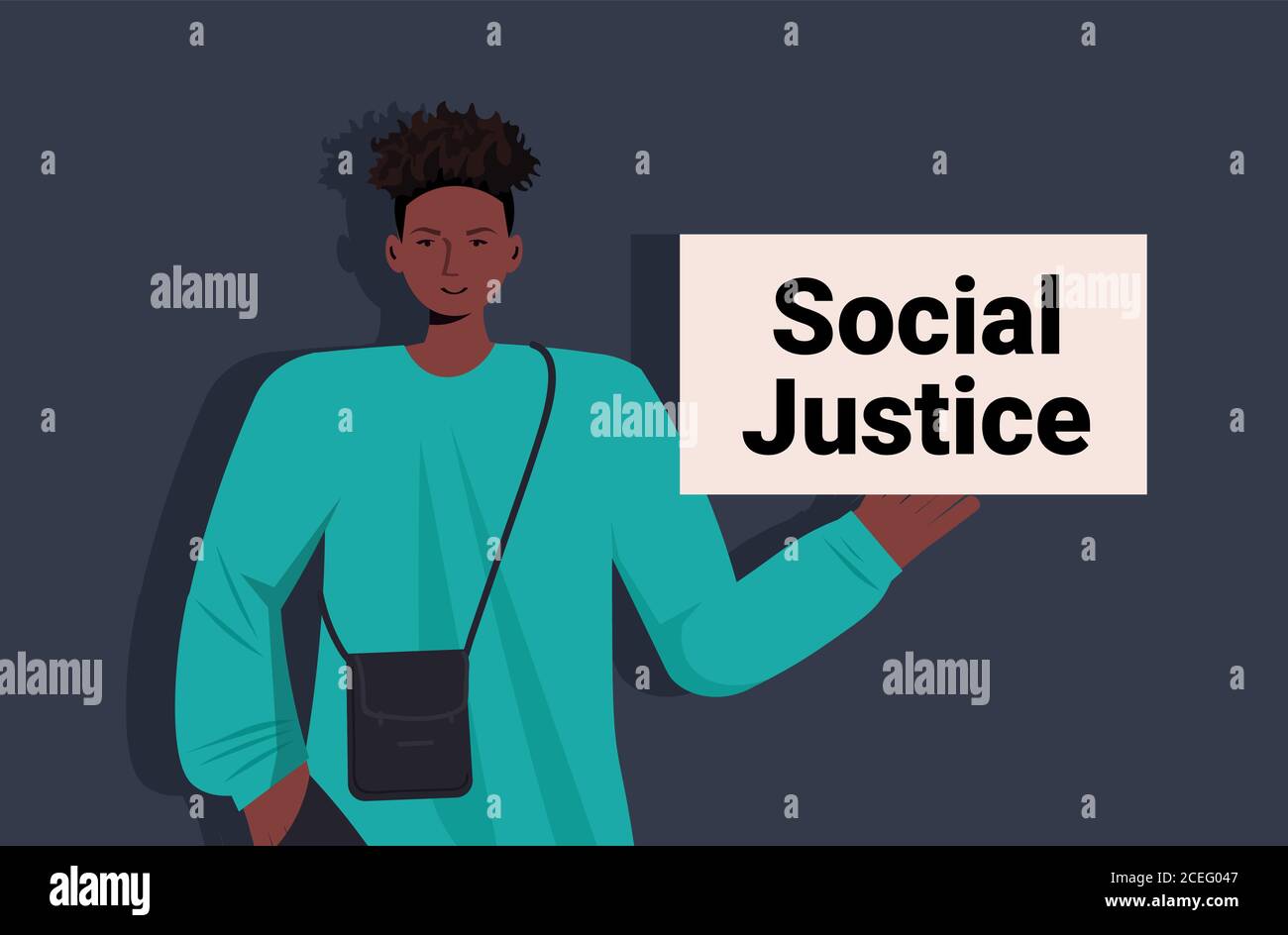 african american man activist holding stop racism poster racial ...