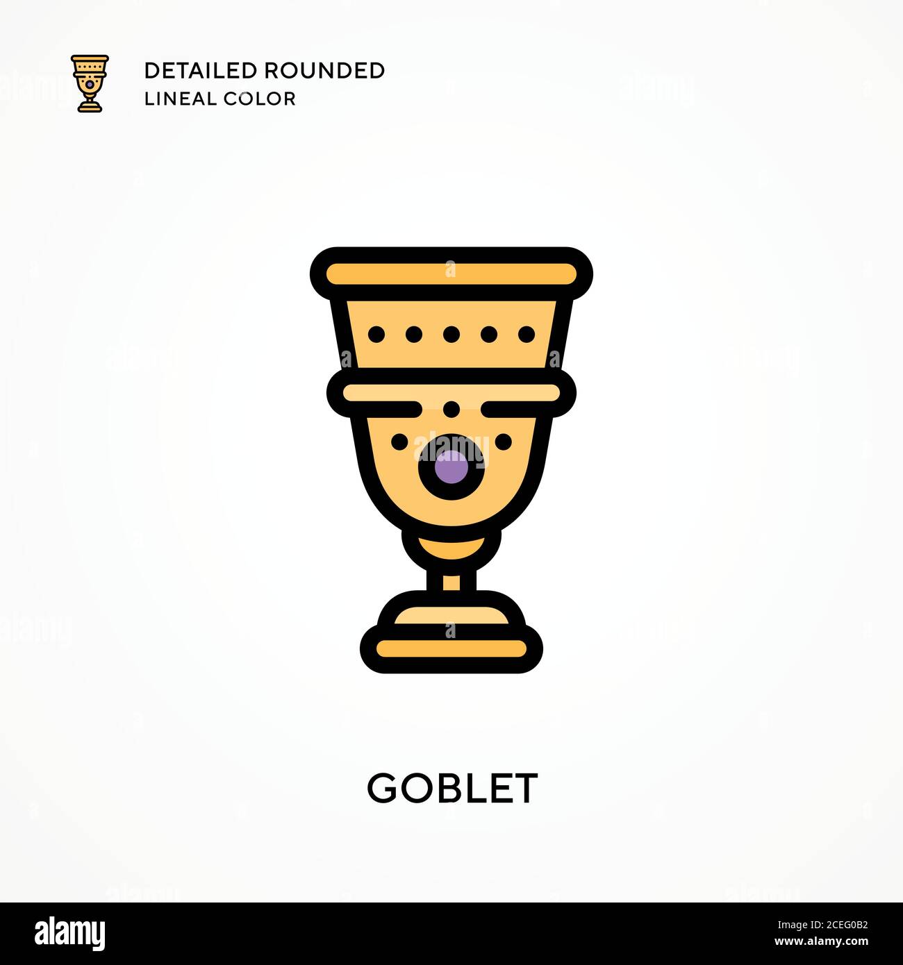 Goblet detailed rounded lineal color. Modern vector illustration ...