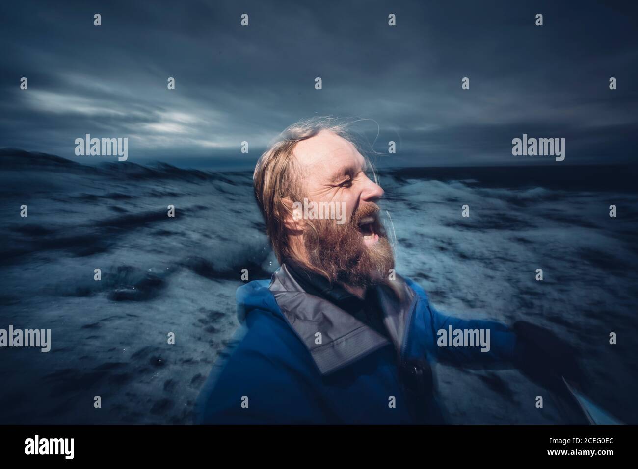 Crazy happy man mouth open hi-res stock photography and images - Alamy
