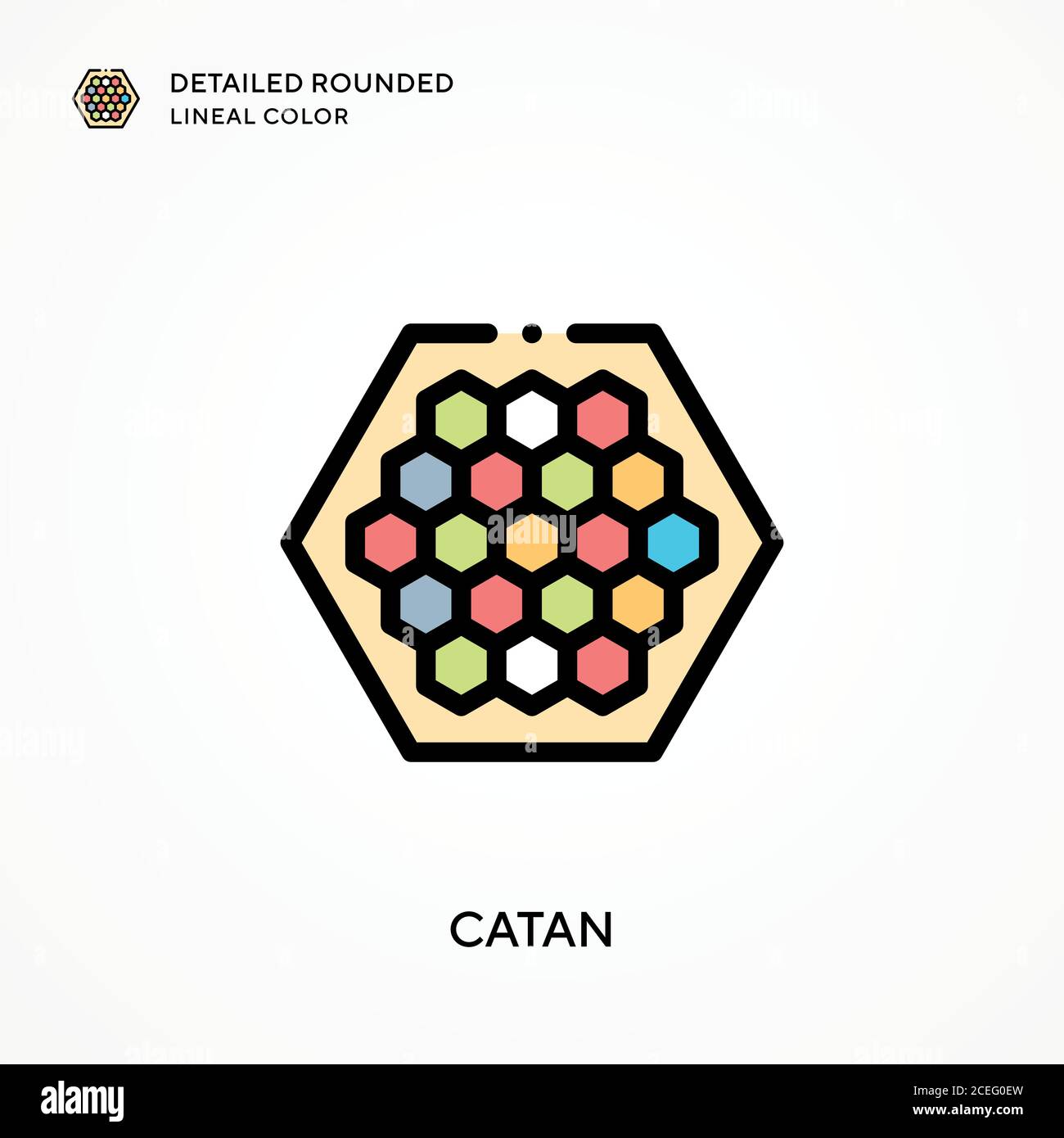Catan detailed rounded lineal color. Modern vector illustration ... Catan detailed rounded lineal color. Modern vector illustration ...
