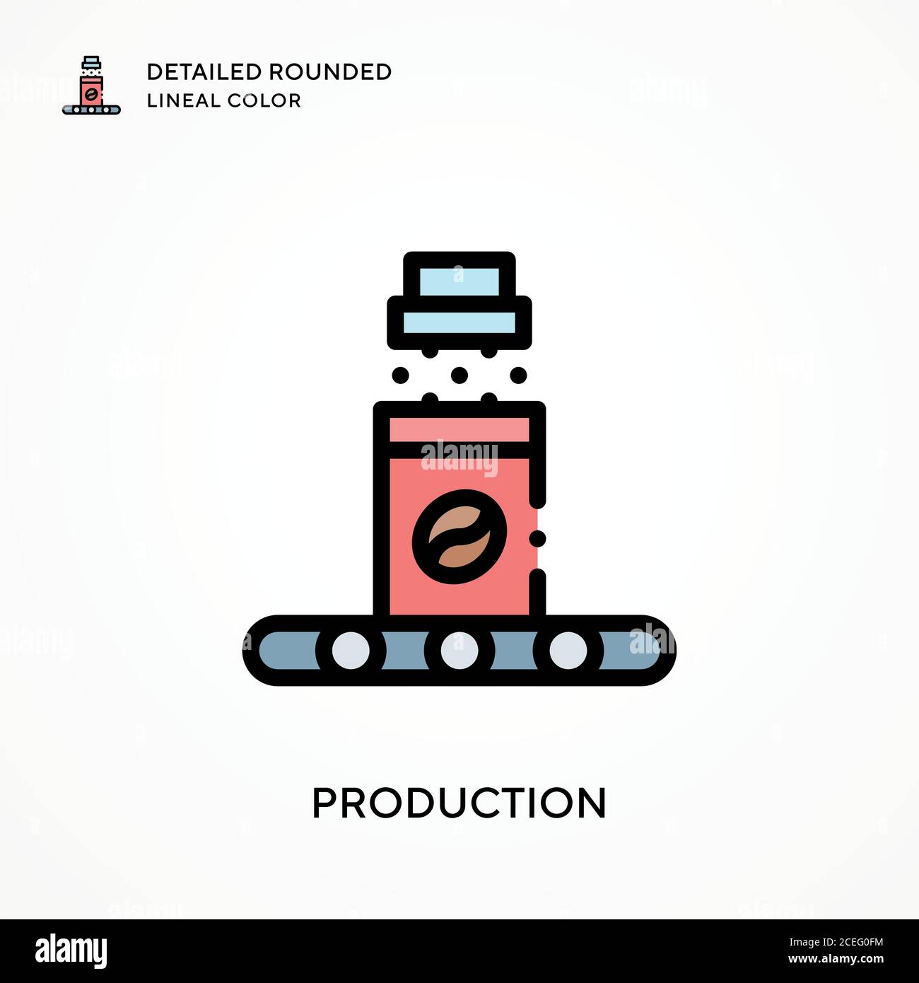 Production detailed rounded lineal color. Modern vector illustration ...