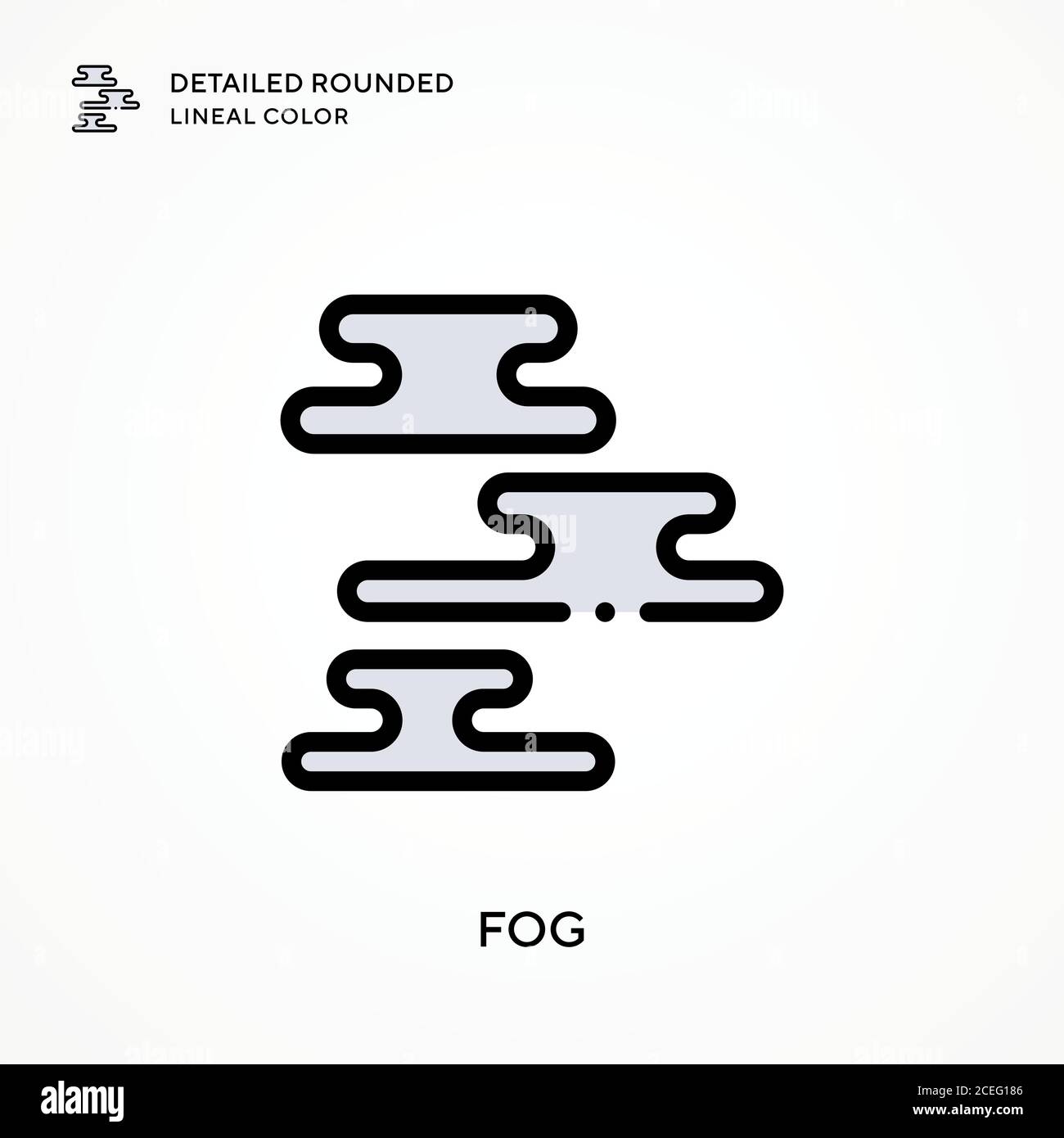 Fog detailed rounded lineal color. Modern vector illustration concepts. Easy to edit and ...