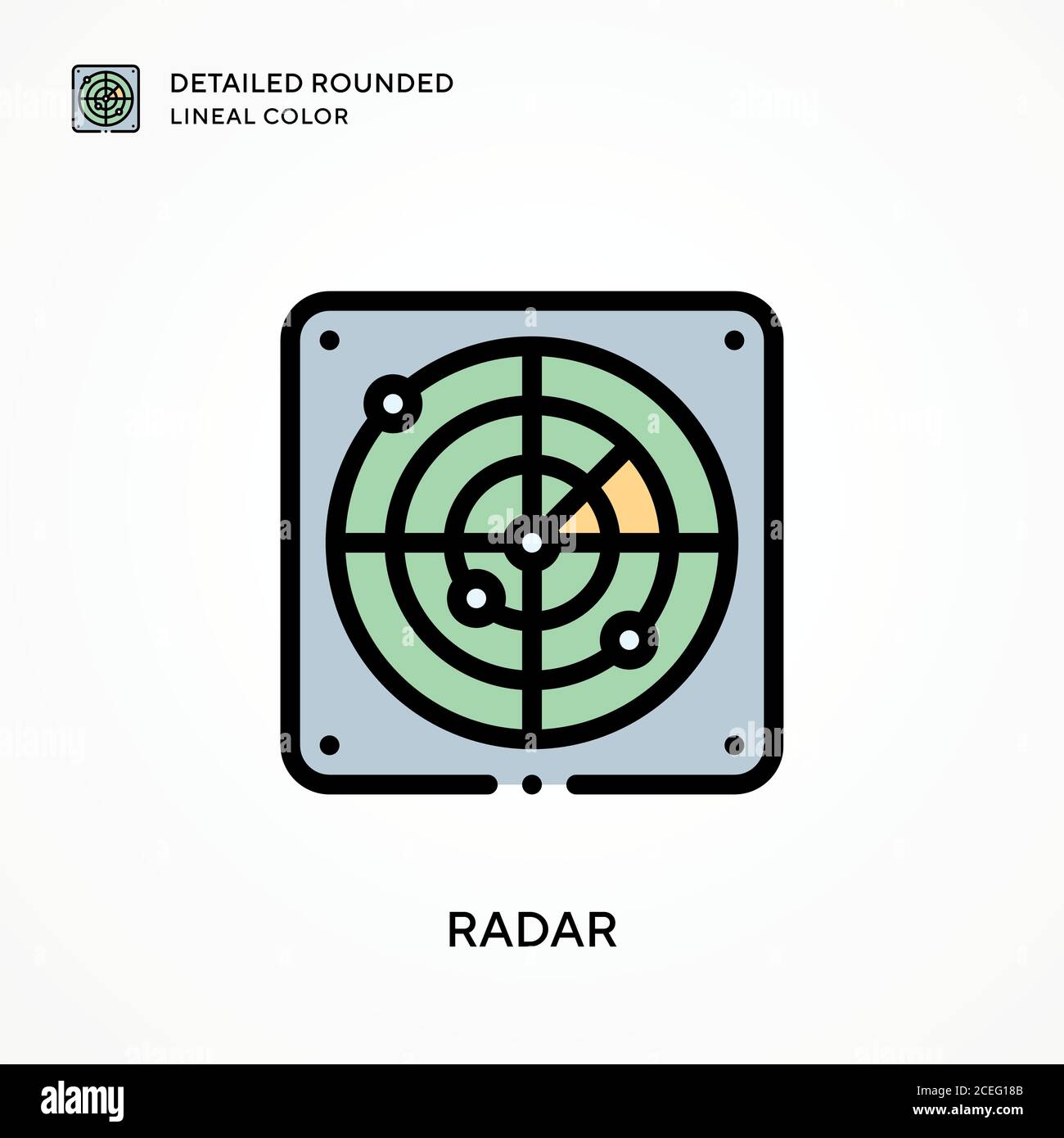 Radar detailed rounded lineal color. Modern vector illustration ...