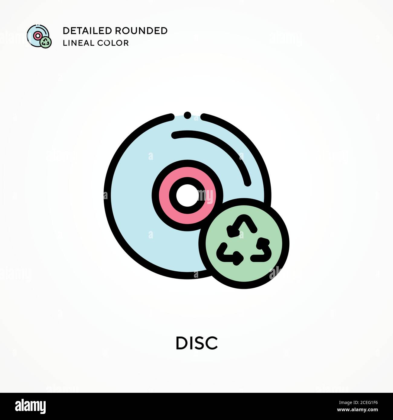 Disc detailed rounded lineal color. Modern vector illustration concepts ...