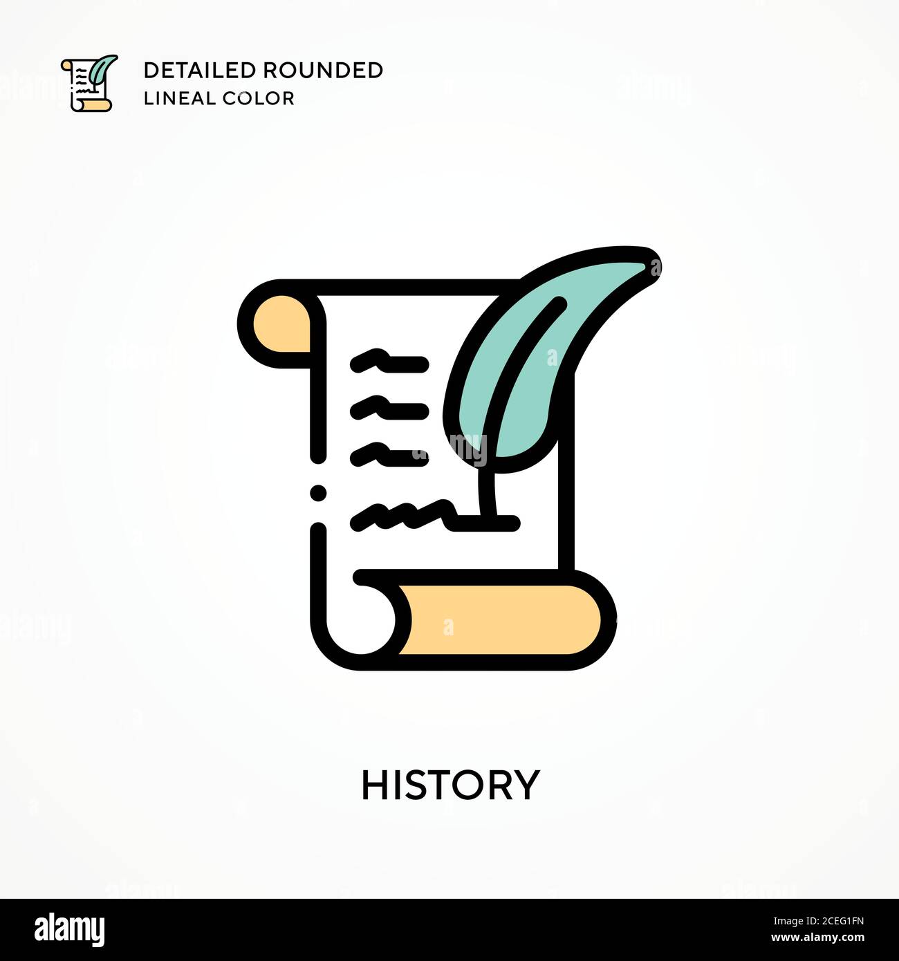 History detailed rounded lineal color. Modern vector illustration ...