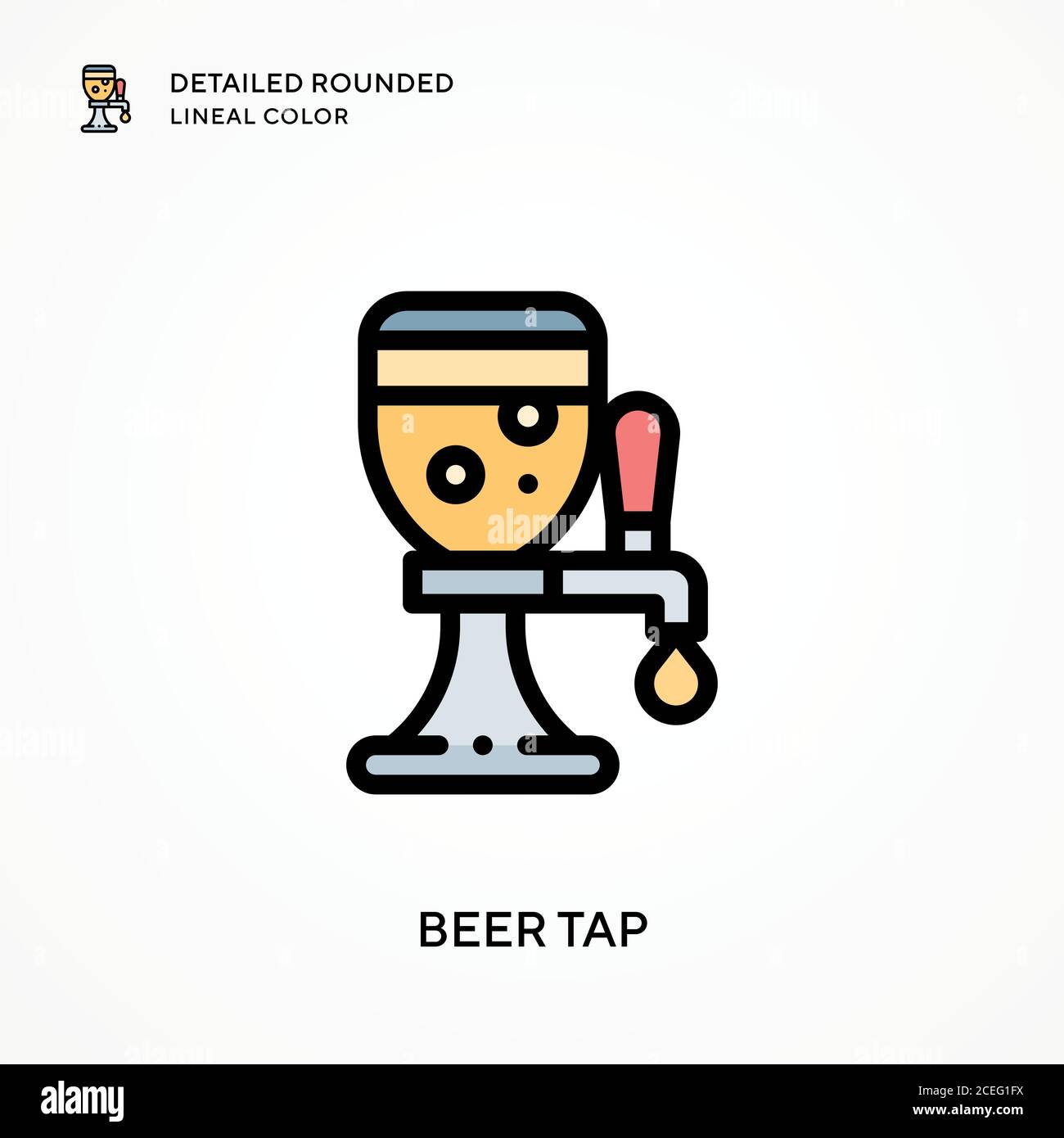 Beer tap detailed rounded lineal color. Modern vector illustration concepts. Easy to edit and ...