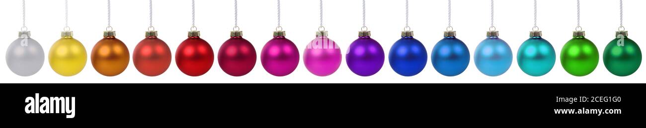 Christmas balls baubles banner ornament colorful decoration in a row ...