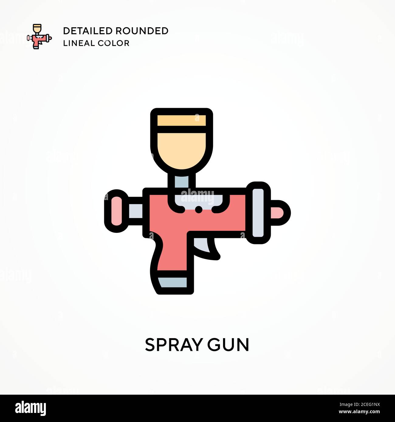 Spray gun detailed rounded lineal color. Modern vector illustration concepts. Easy to edit and ...
