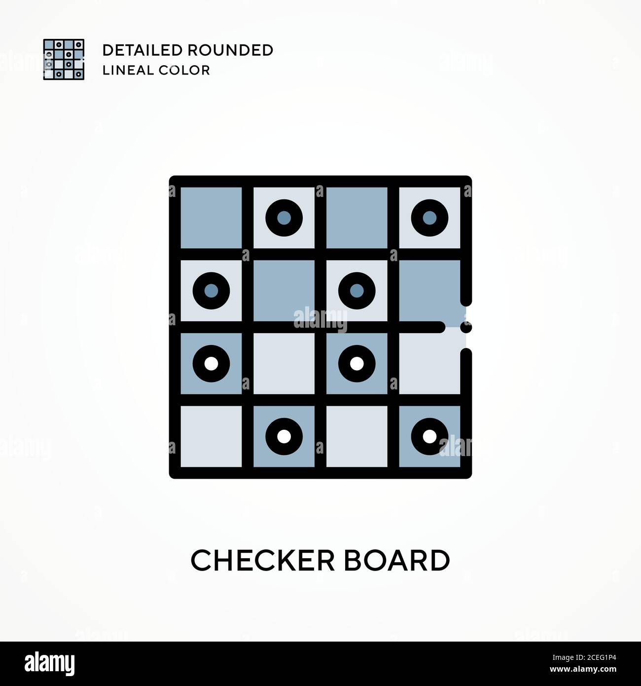 Checker board detailed rounded lineal color. Modern vector illustration concepts. Easy to edit ...