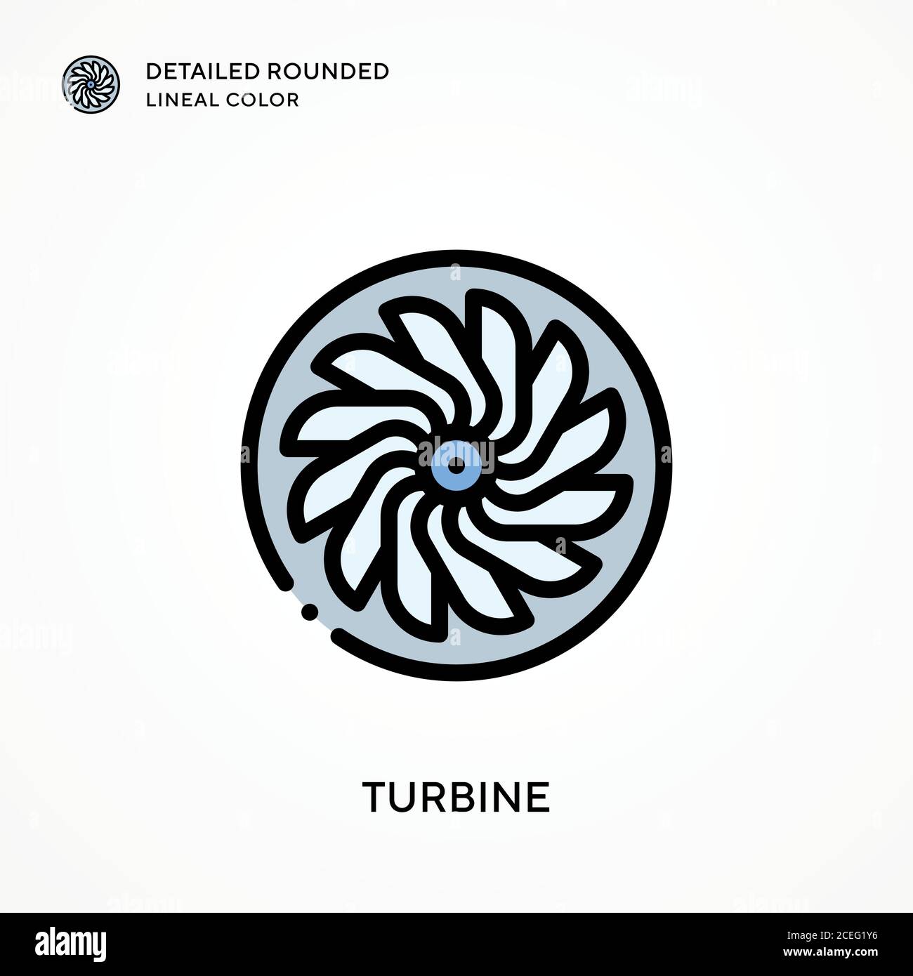 Turbine detailed rounded lineal color. Modern vector illustration concepts. Easy to edit and ...