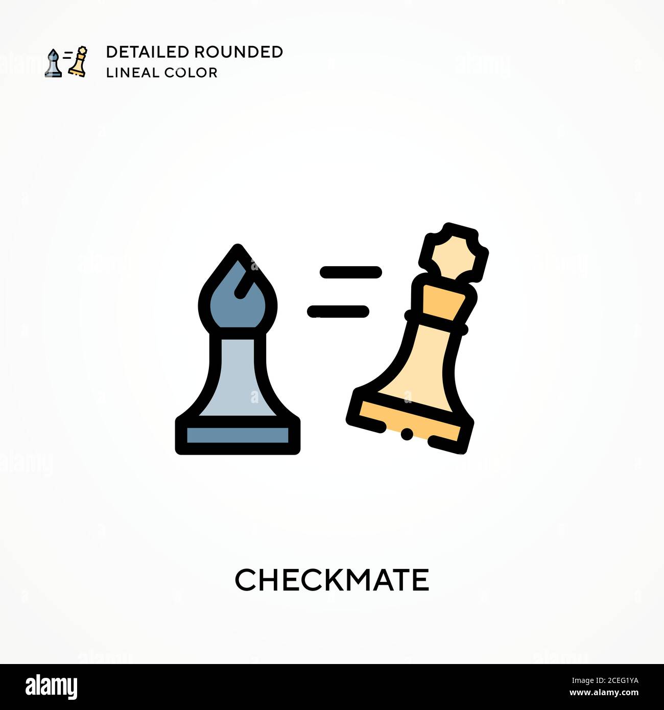 Checkmate detailed rounded lineal color. Modern vector illustration ...