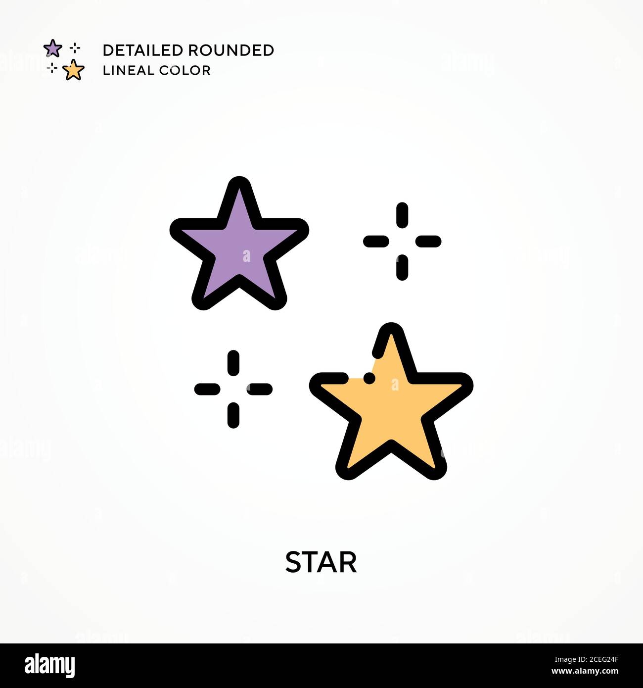 Star detailed rounded lineal color. Modern vector illustration concepts ...
