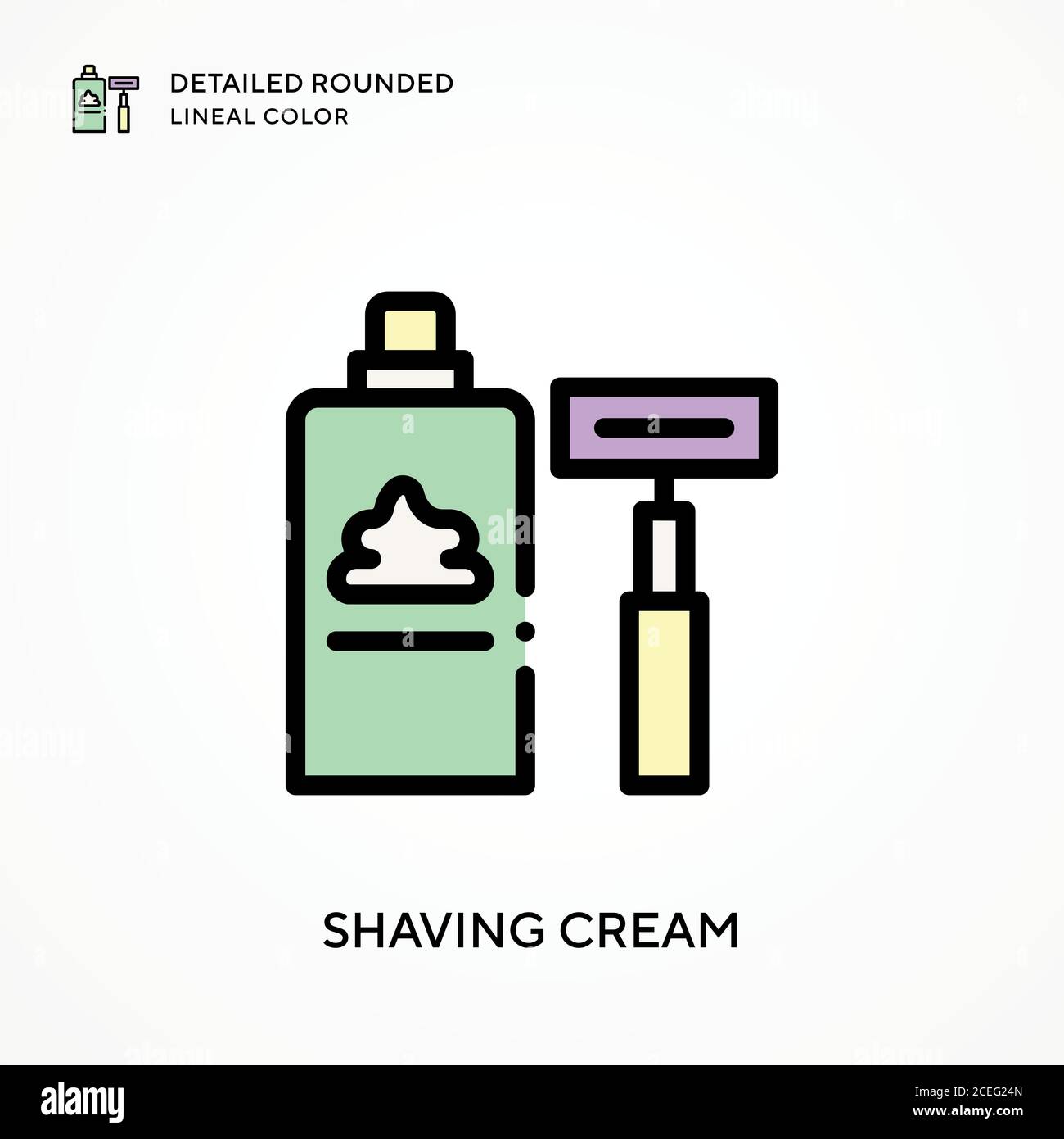 Shaving cream detailed rounded lineal color. Modern vector illustration ...