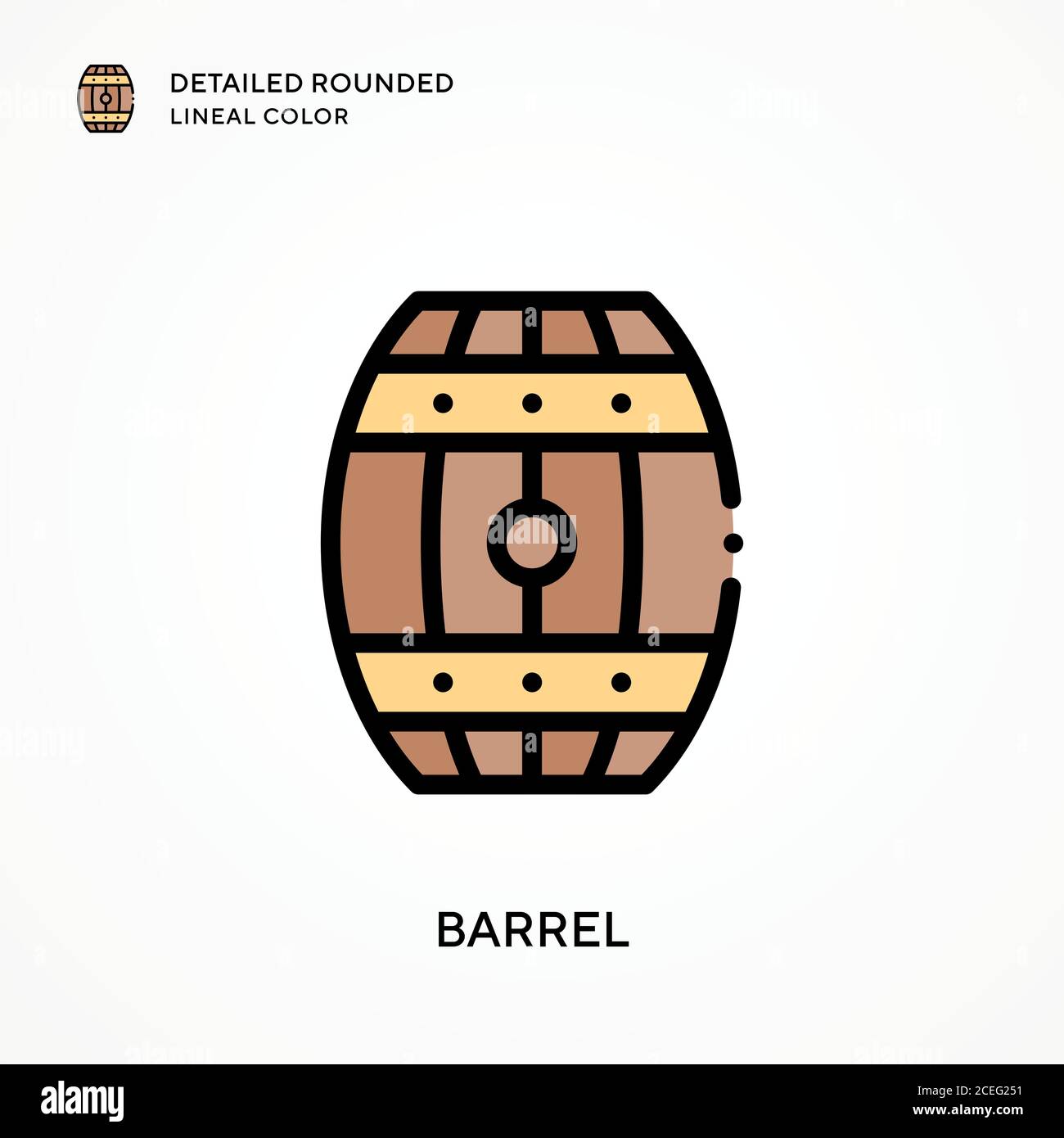 Barrel detailed rounded lineal color. Modern vector illustration ...