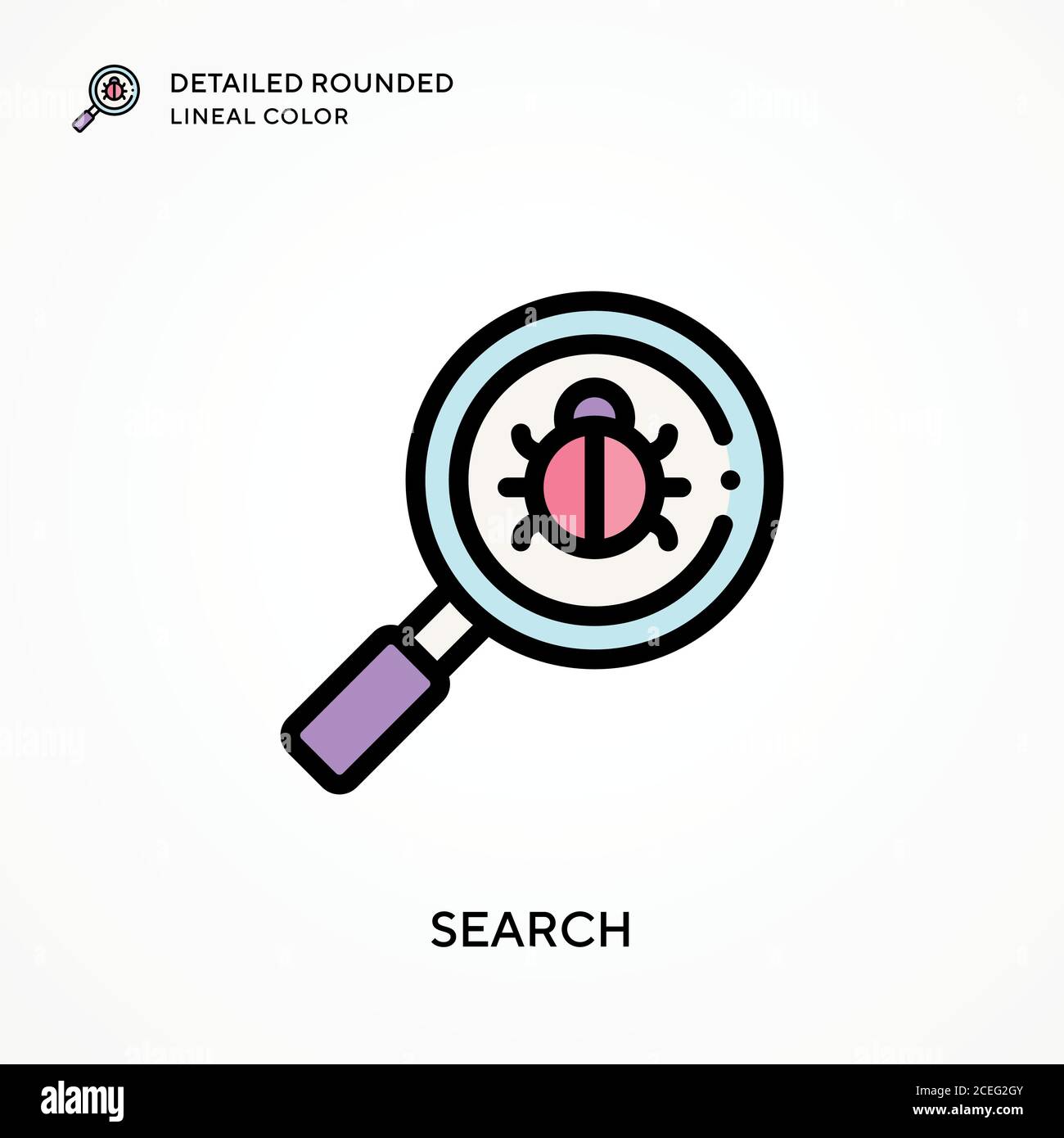 Search detailed rounded lineal color. Modern vector illustration ...