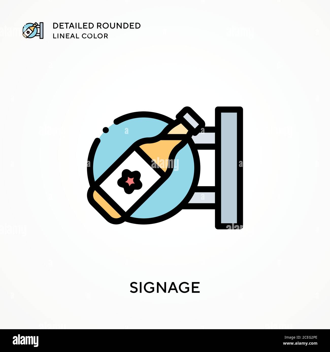 Signage detailed rounded lineal color. Modern vector illustration ...