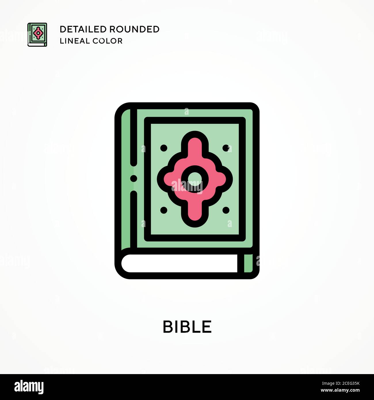 Bible detailed rounded lineal color. Modern vector illustration ...