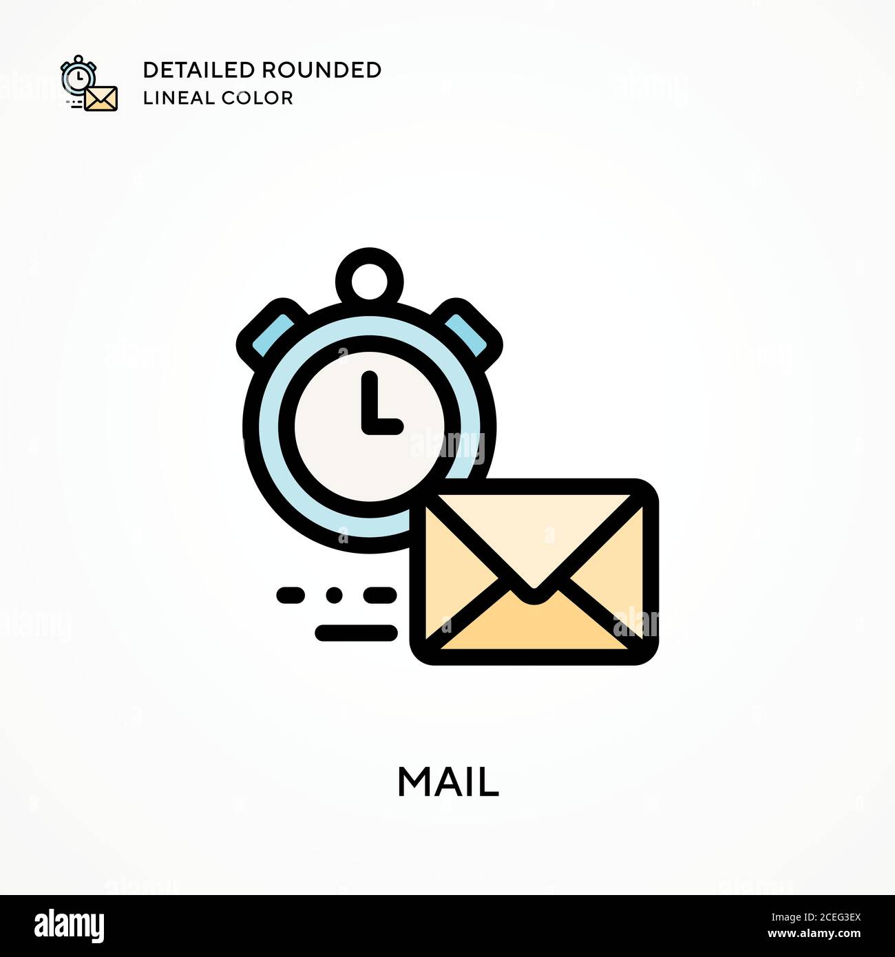 Mail detailed rounded lineal color. Modern vector illustration concepts ...