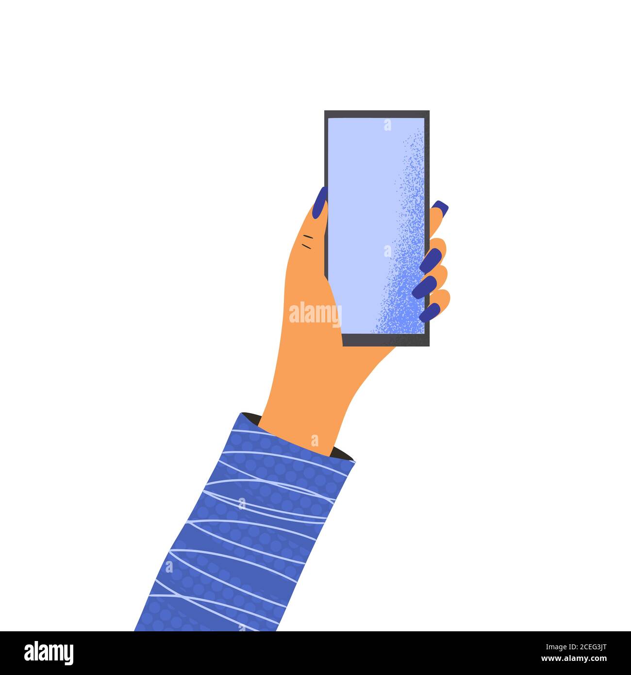Human hand holding a phone. Smartphone with empty screen isolated on ...