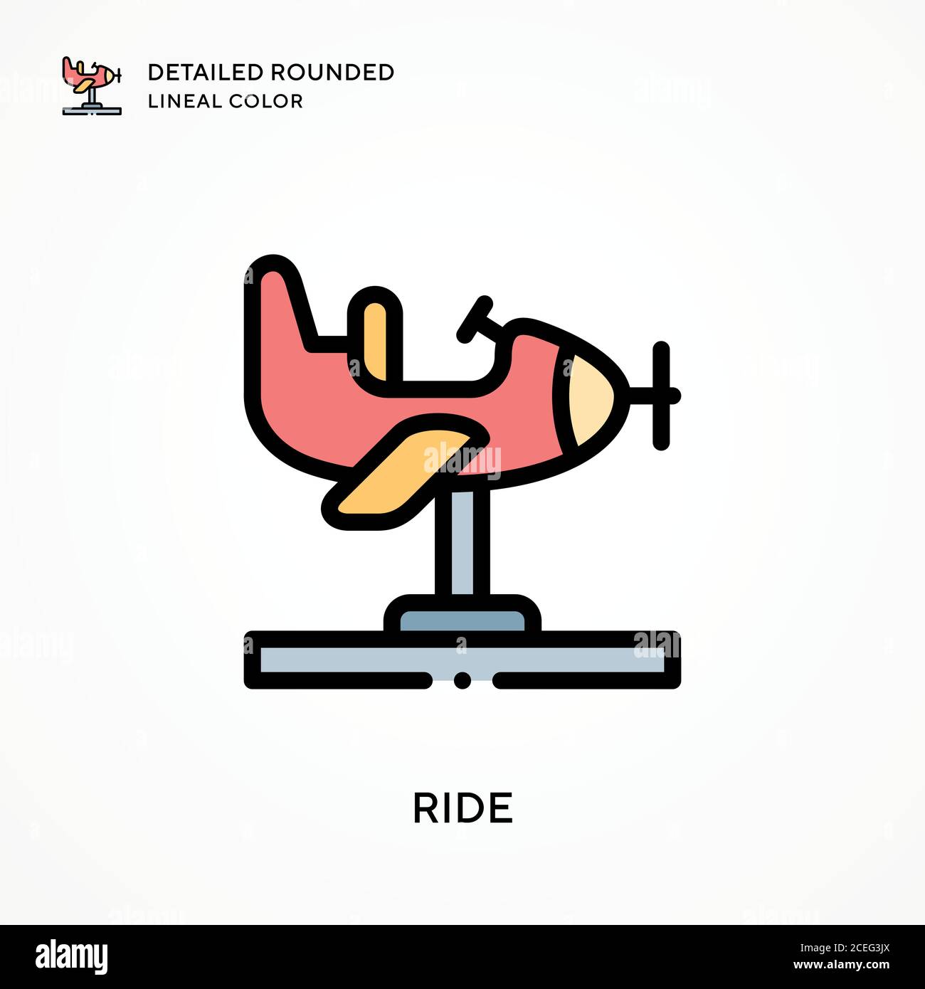 Ride detailed rounded lineal color. Modern vector illustration concepts ...