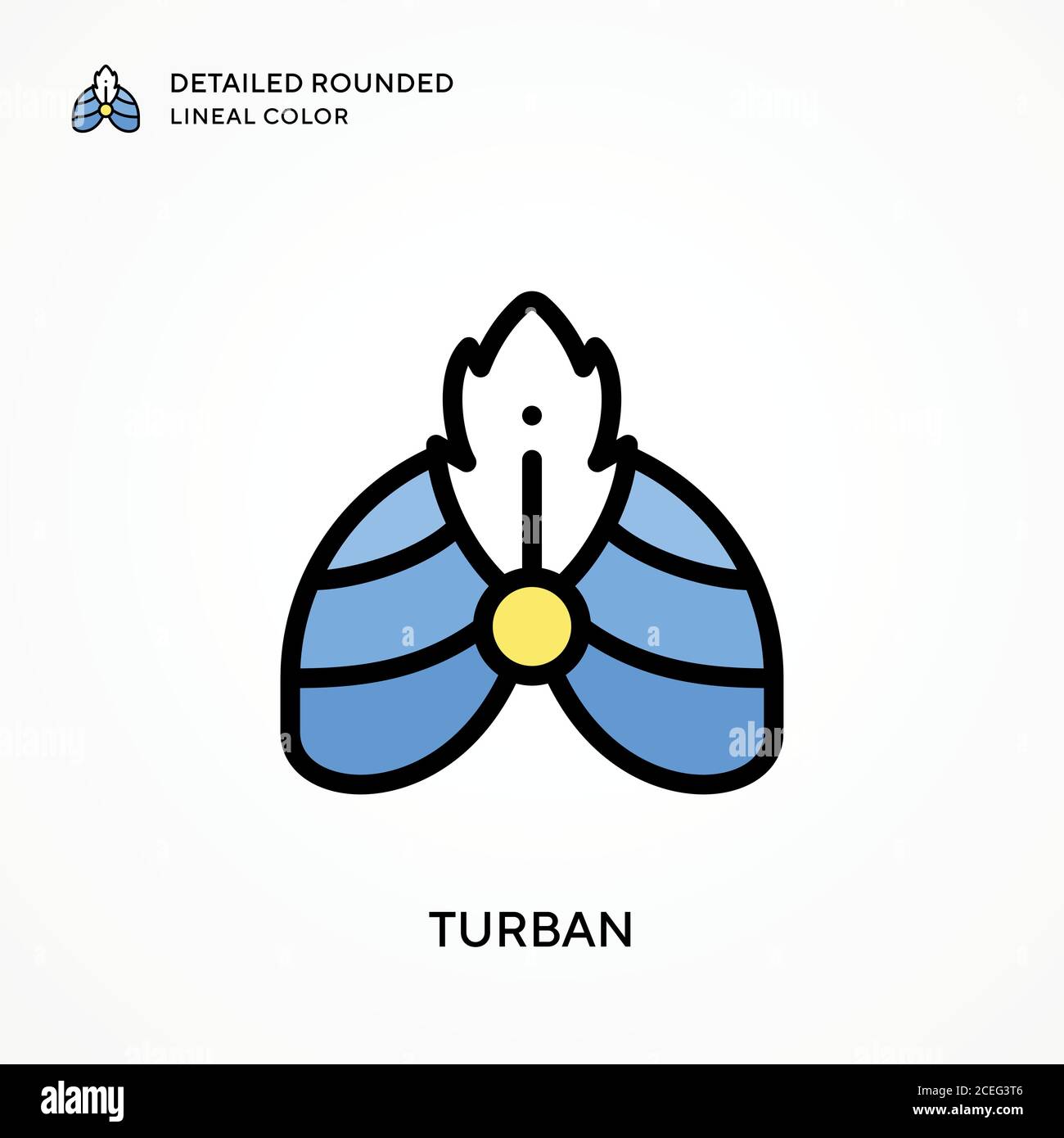 Turban detailed rounded lineal color. Modern vector illustration ...