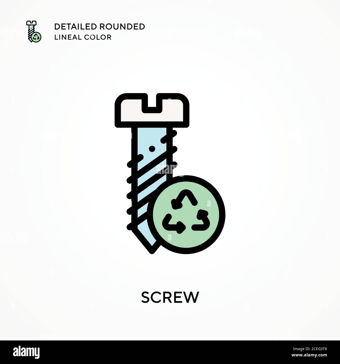 Screw detailed rounded lineal color. Modern vector illustration ...
