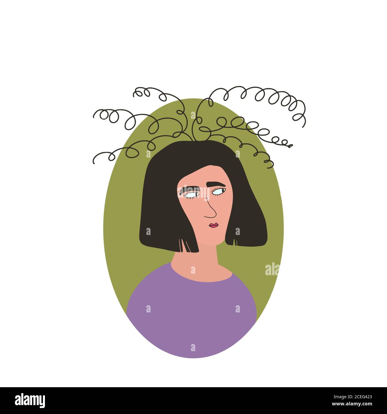 Woman in depression portrait. Female person with psychological problems ...