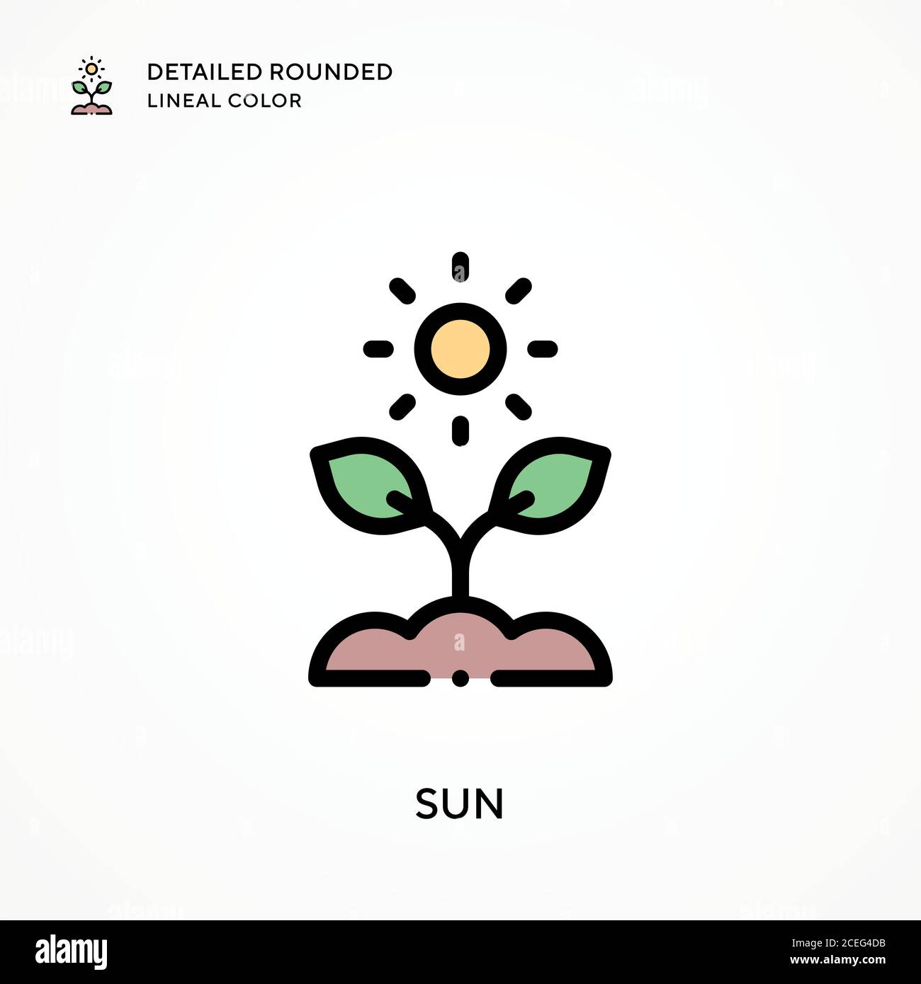 Sun detailed rounded lineal color. Modern vector illustration concepts ...