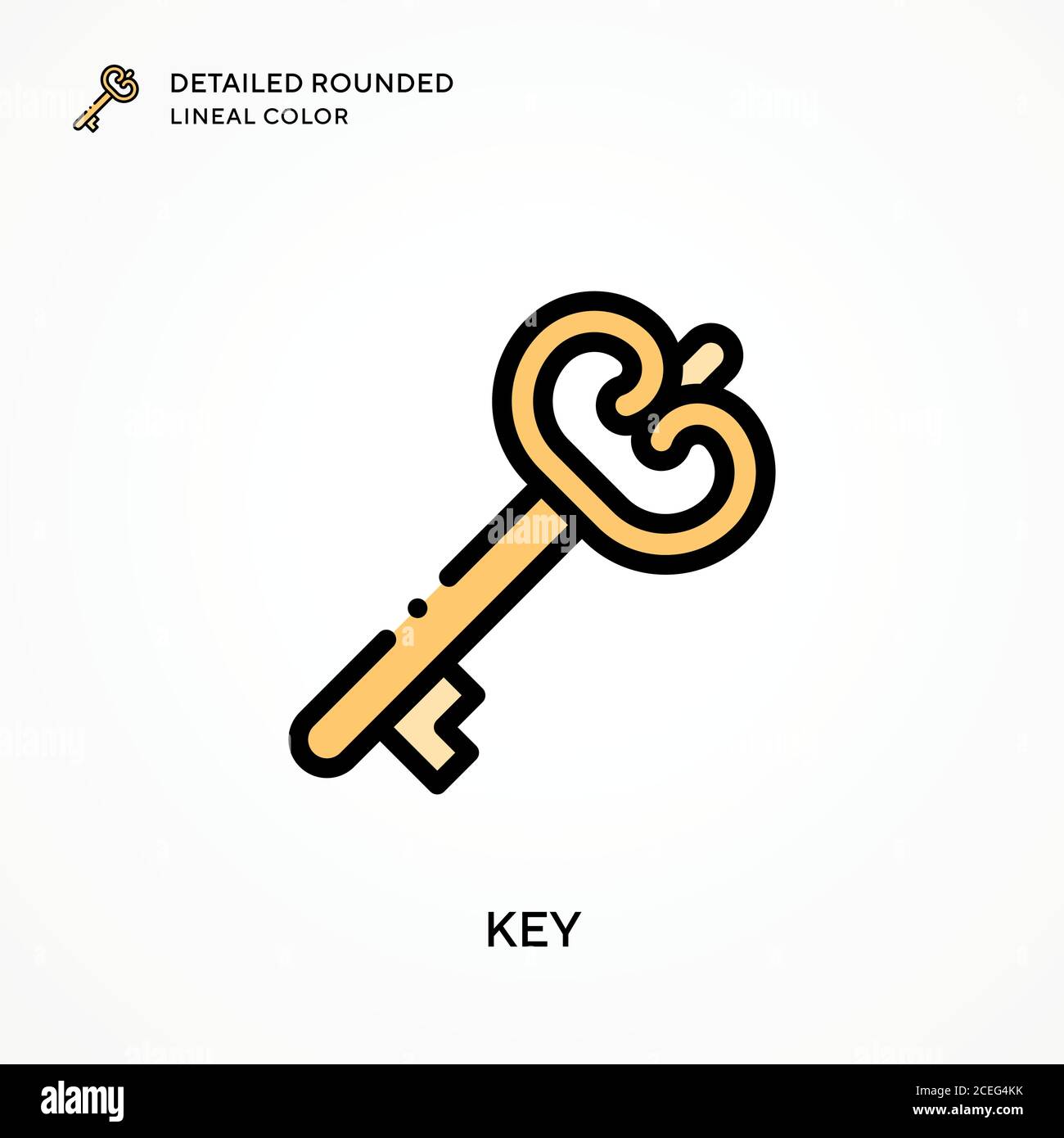 Key detailed rounded lineal color. Modern vector illustration concepts ...