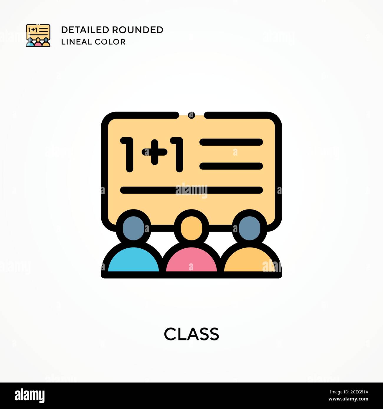 Class detailed rounded lineal color. Modern vector illustration ...