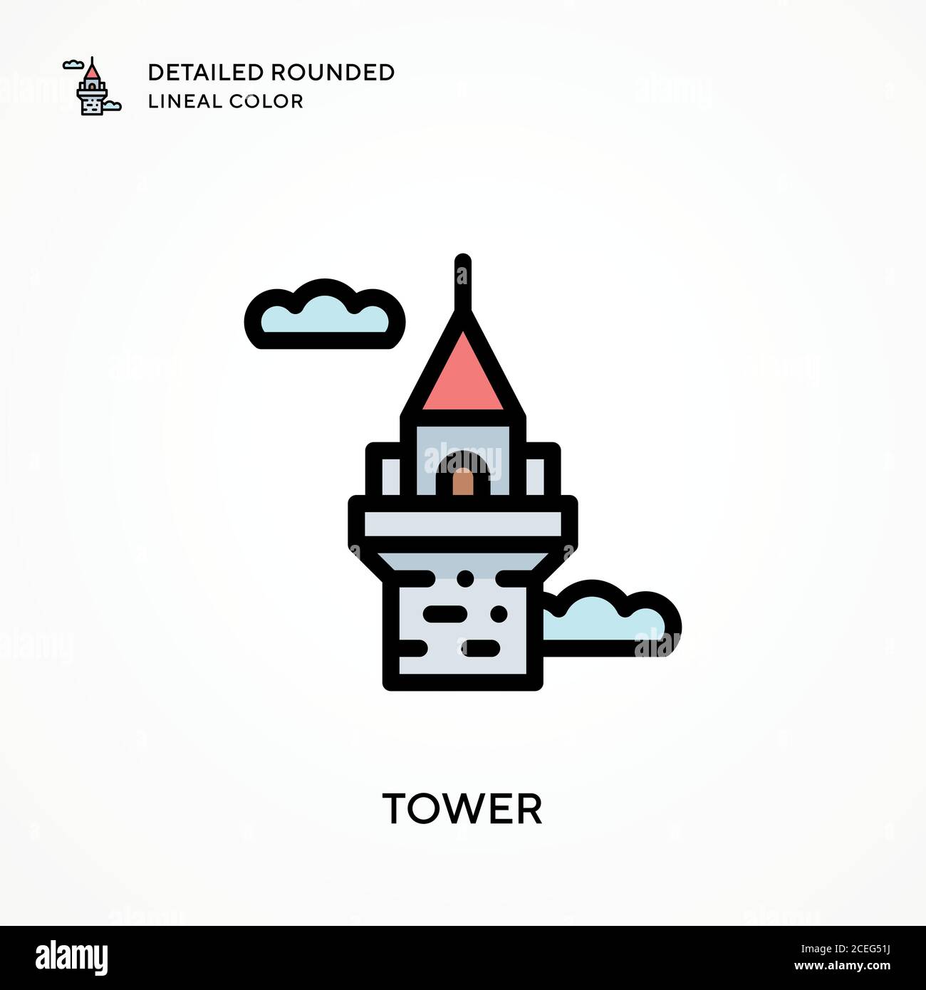 Tower detailed rounded lineal color. Modern vector illustration ...