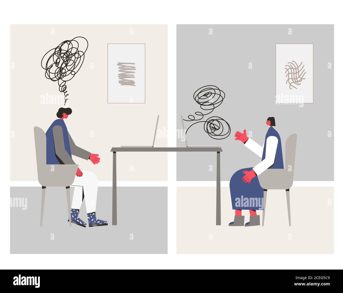 Teletherapy vector vectors hi-res stock photography and images - Alamy