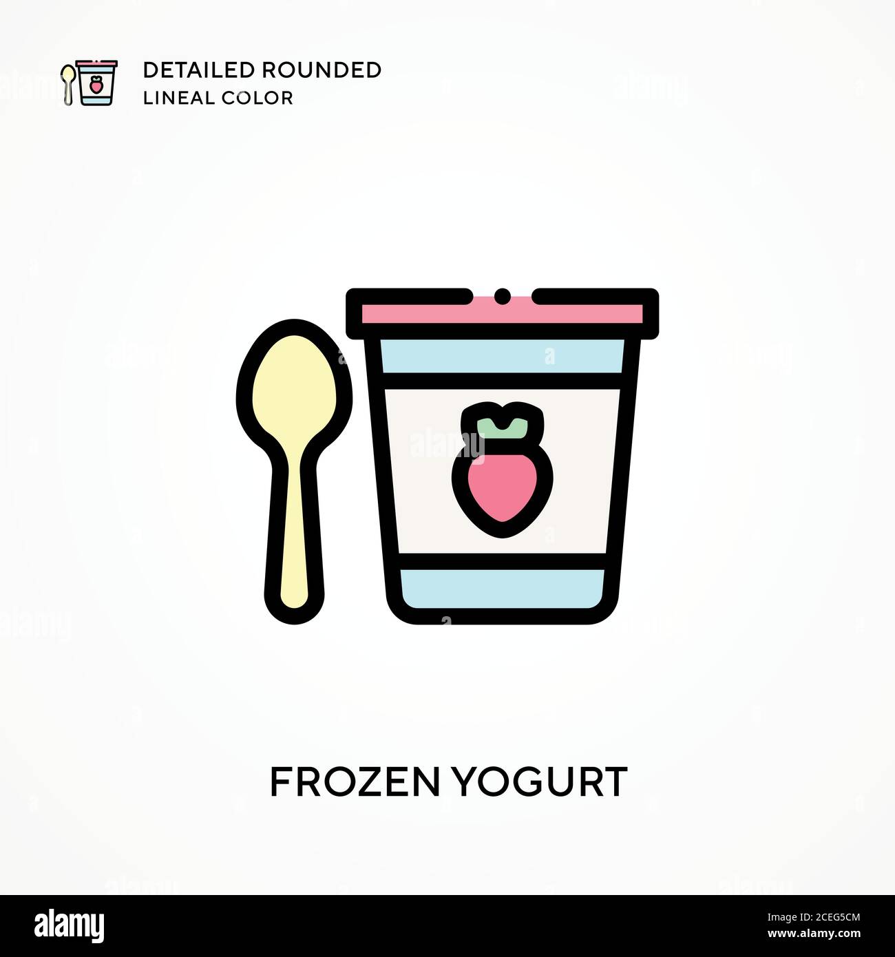 Frozen yogurt detailed rounded lineal color. Modern vector illustration concepts. Easy to edit ...