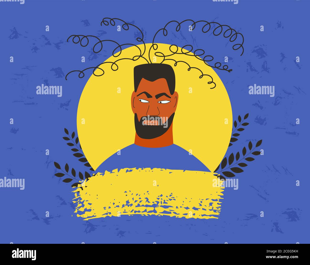 Depressed african american male teen Stock Vector Images - Alamy