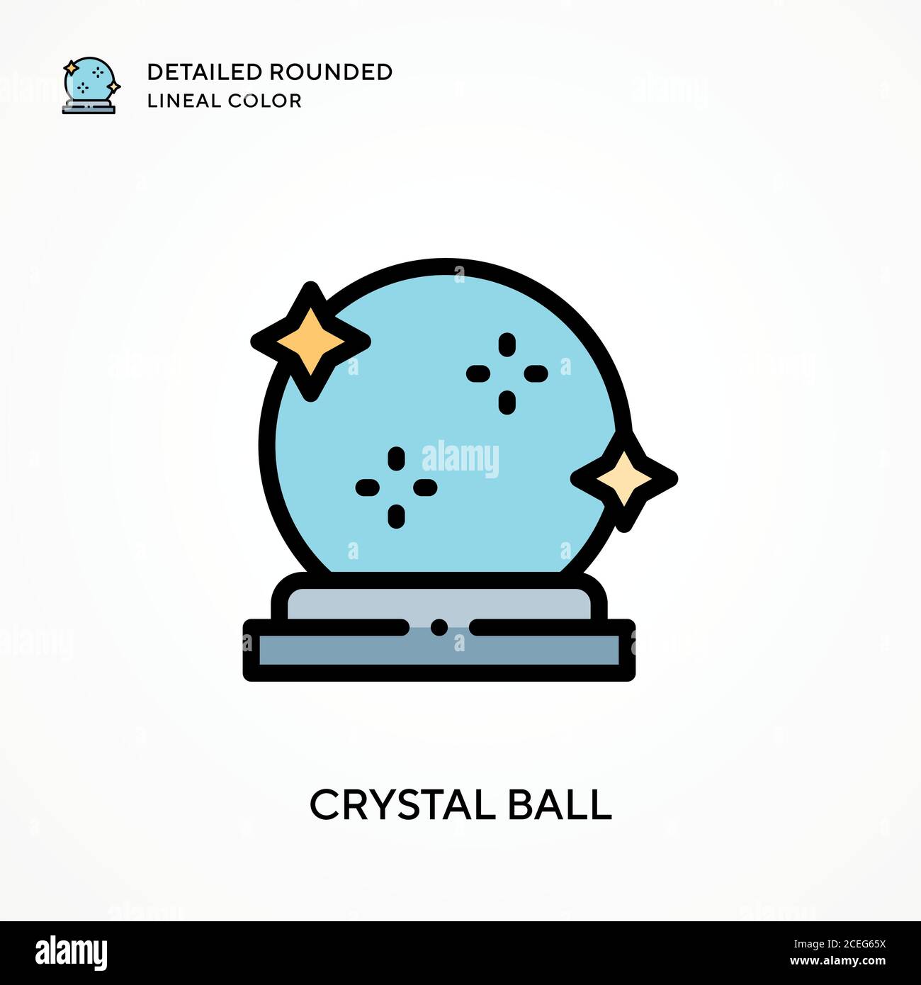 Crystal ball detailed rounded lineal color. Modern vector illustration concepts. Easy to edit ...