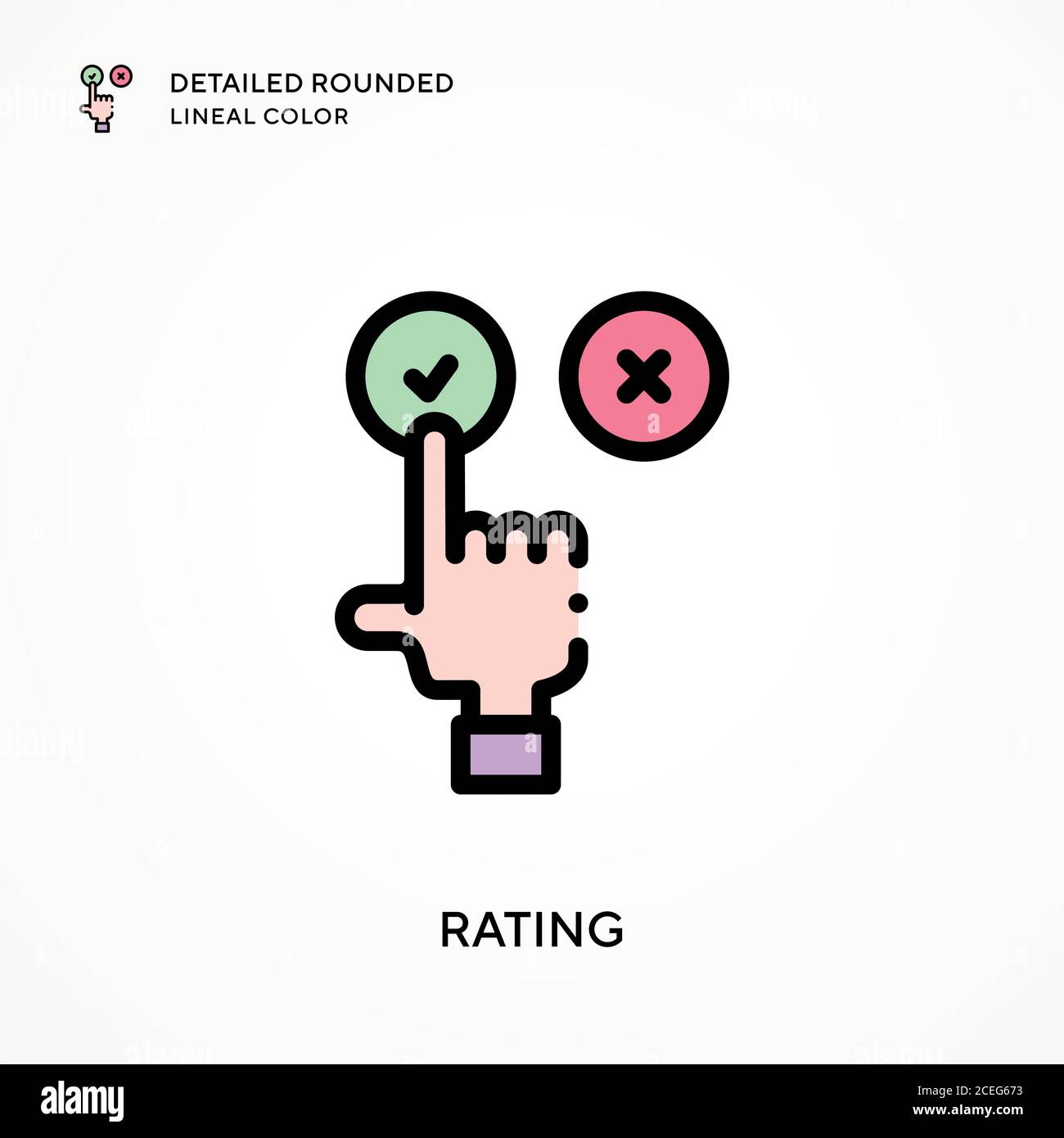 Rating detailed rounded lineal color. Modern vector illustration concepts. Easy to edit and ...