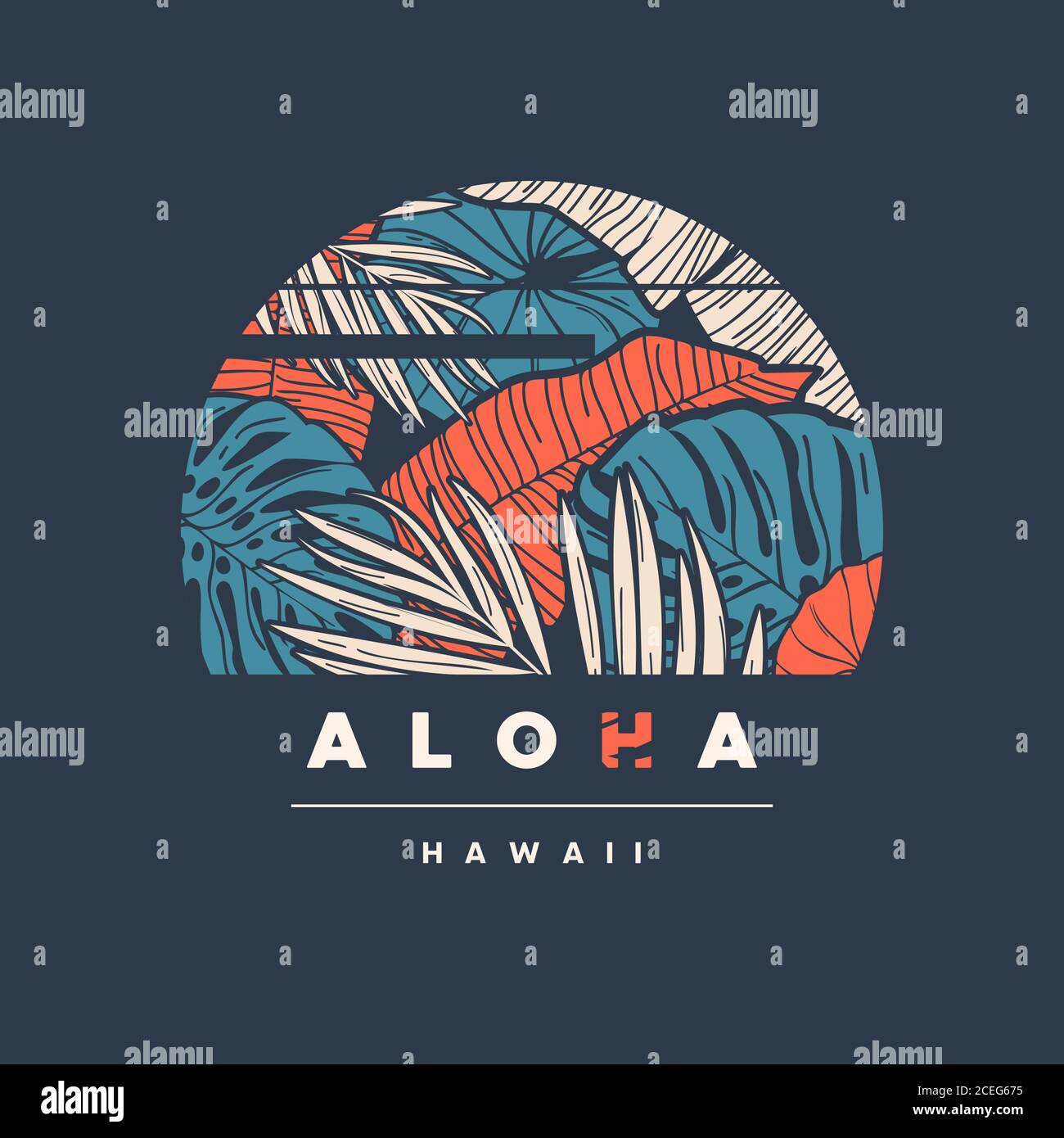 Aloha Hawaii. Colorful tropical vector t-shirt design, poster, print ...