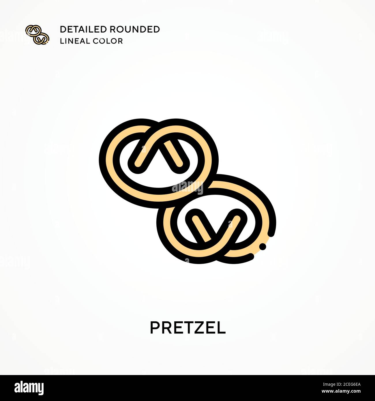 Pretzel detailed rounded lineal color. Modern vector illustration ...