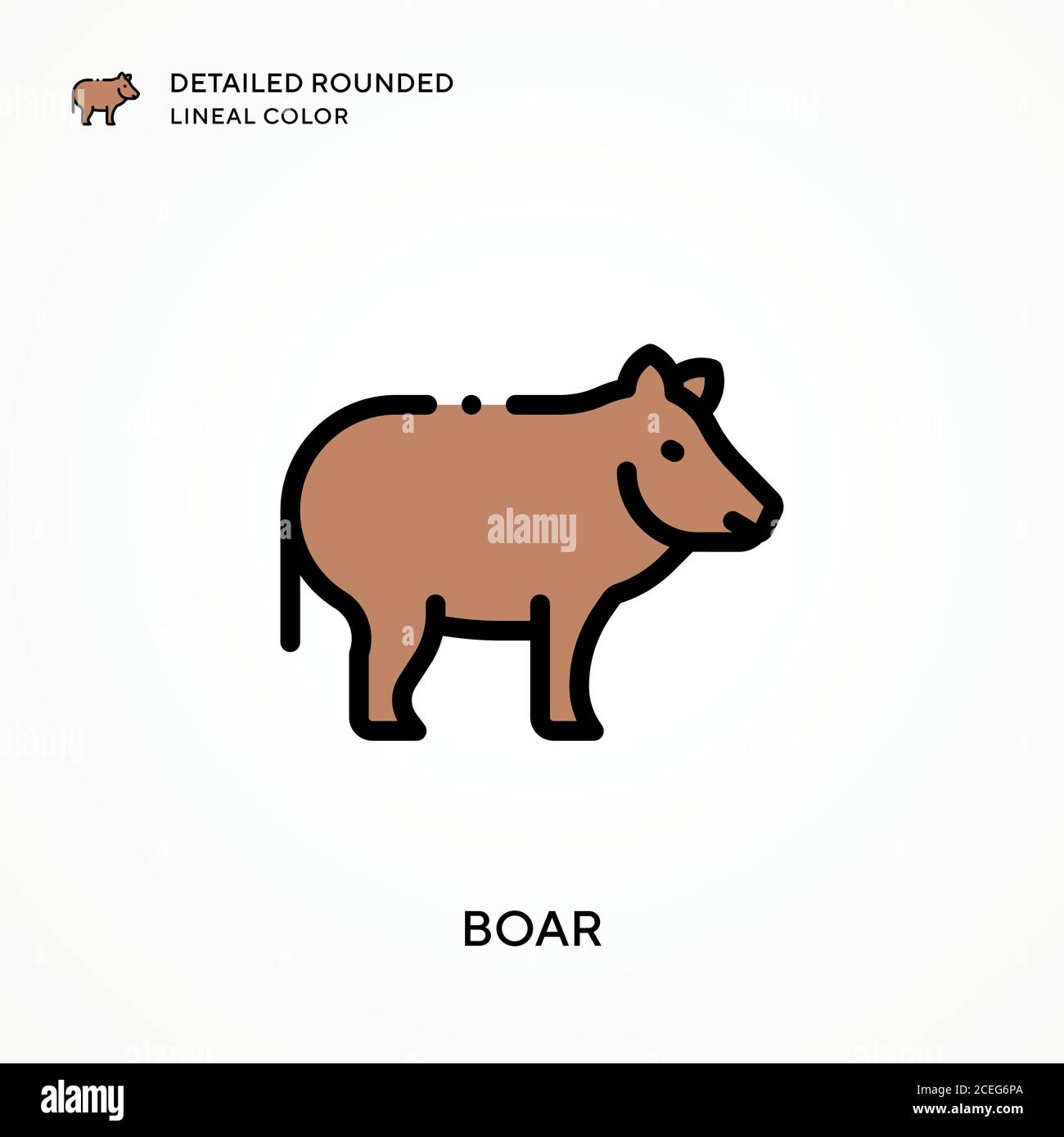 Boar detailed rounded lineal color. Modern vector illustration concepts. Easy to edit and ...