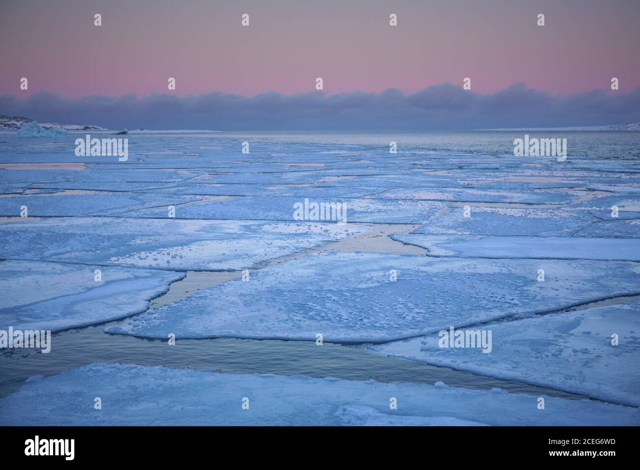 Amazing view of big blocks of ice floating on surface of water in ...