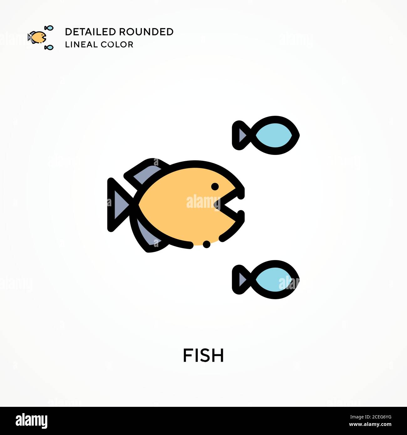 Fish detailed rounded lineal color. Modern vector illustration concepts ...