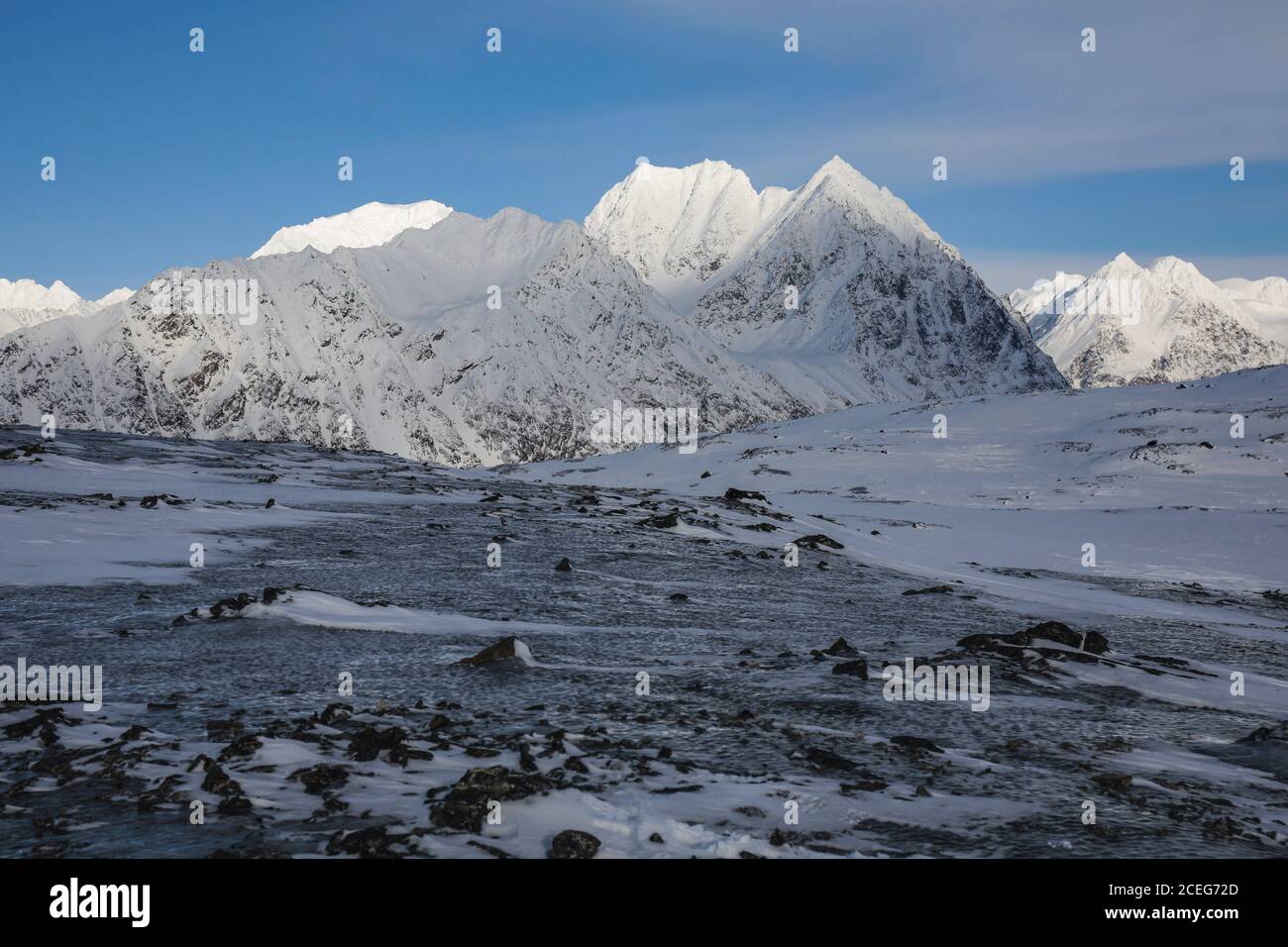 View of icy mountain Stock Photo - Alamy