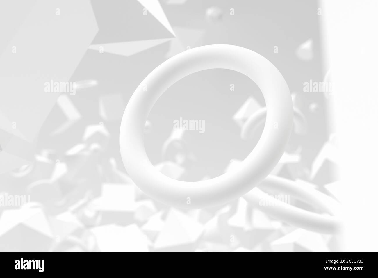 Floating geometries, creative background, 3d rendering. Computer ...
