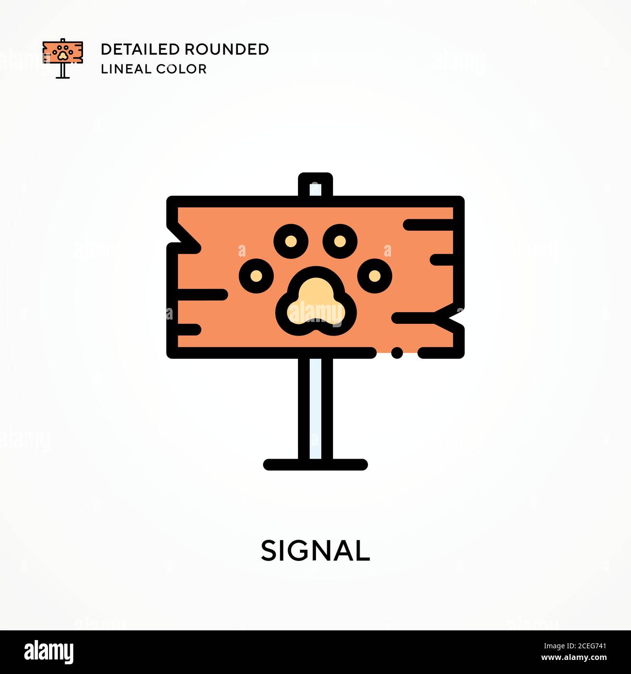 Signal detailed rounded lineal color. Modern vector illustration ...