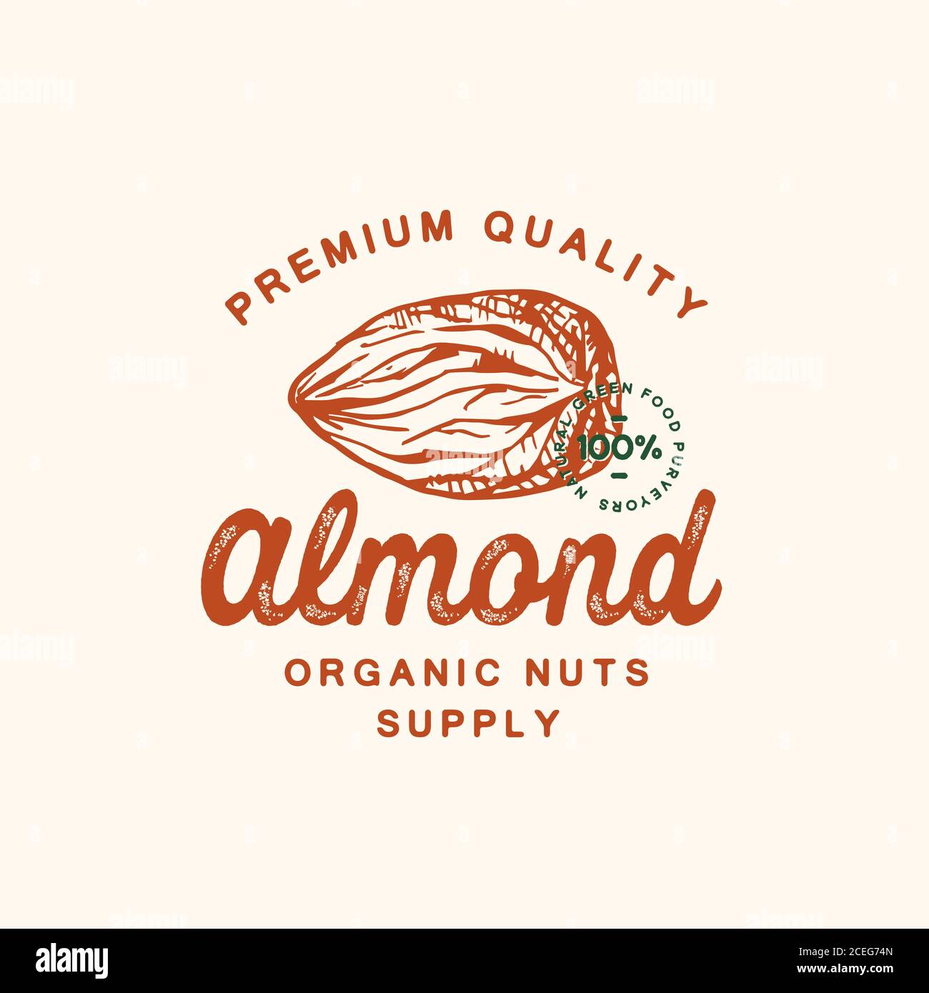 Premium Quality Almond Abstract Vector Sign, Symbol or Logo Template ...