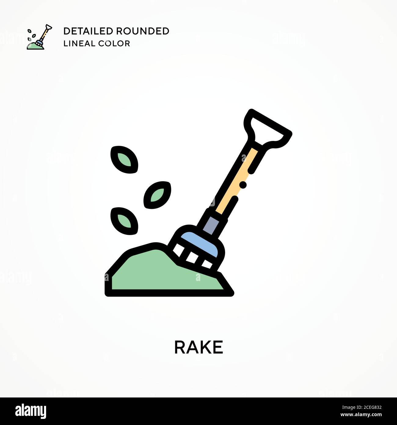Rake detailed rounded lineal color. Modern vector illustration concepts ...