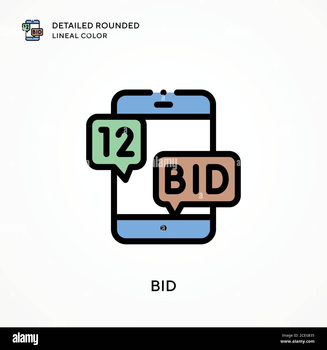 Bid detailed rounded lineal color. Modern vector illustration concepts ...