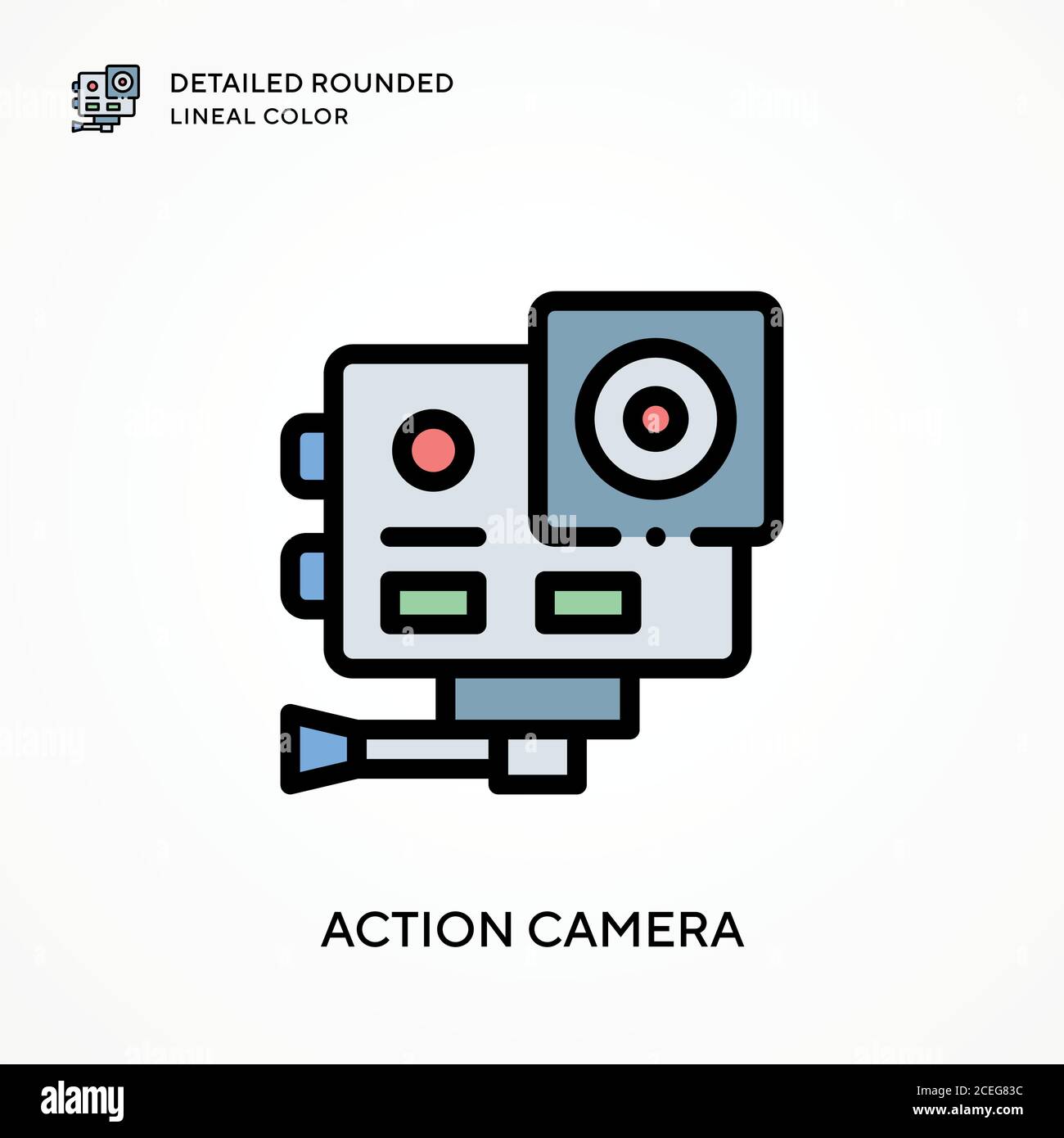 Action camera detailed rounded lineal color. Modern vector illustration ...
