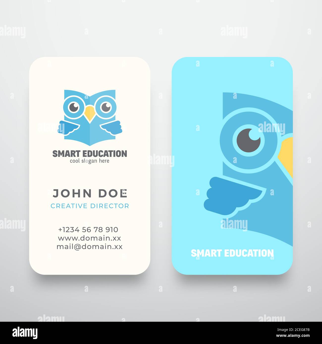 Smart Education Abstract Vector Sign or Logo and Business Card Template ...