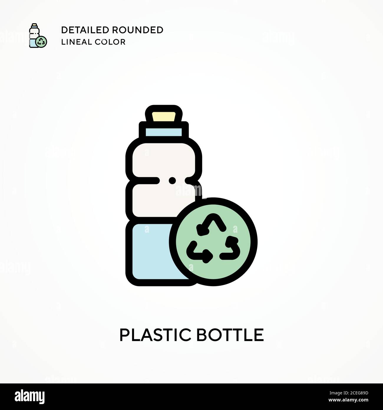 Plastic bottle detailed rounded lineal color. Modern vector illustration concepts. Easy to edit ...